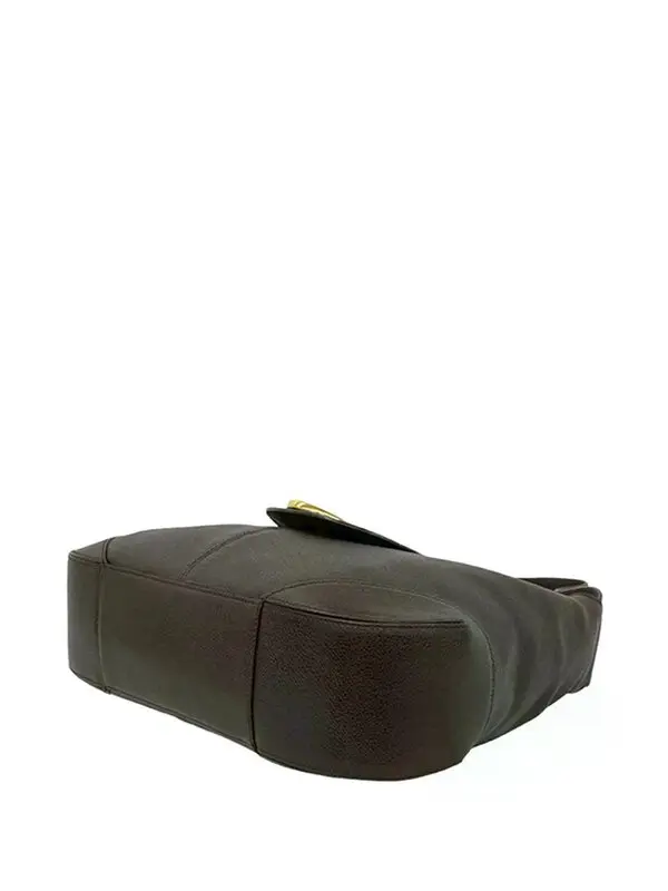 BVLGARI Leather Front Ring Hobo Shoulder Bag