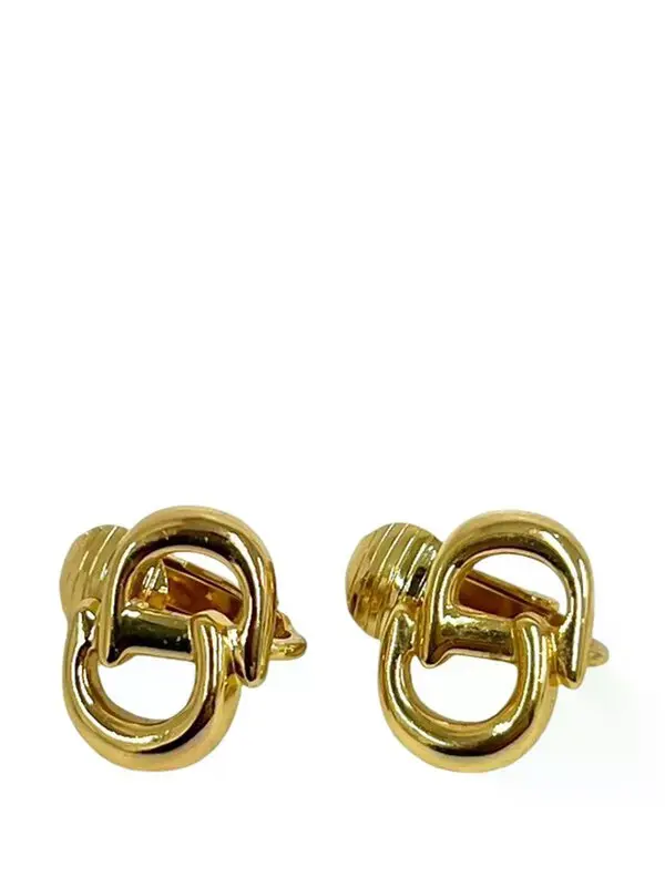 Dior Plated Cd Logo Clip On Earrings - Gold