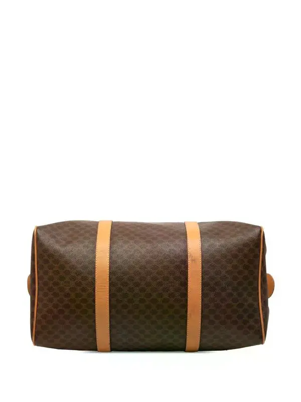 Celine 2012 Macadam Coated Canvas Boston Bag - Brown