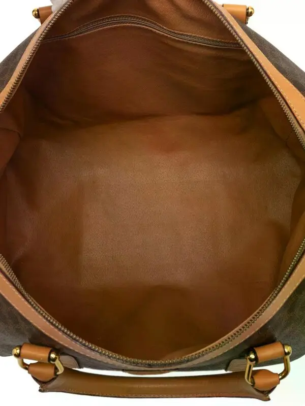 Celine 2012 Macadam Coated Canvas Boston Bag - Brown