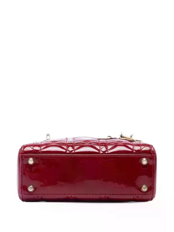 Dior 2017 Mini Patent Cannage Lady Satchel - Red