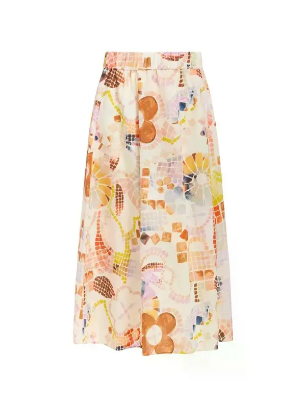 MARIE OLIVER Sasha Mosaic-print Skirt - Neutrals