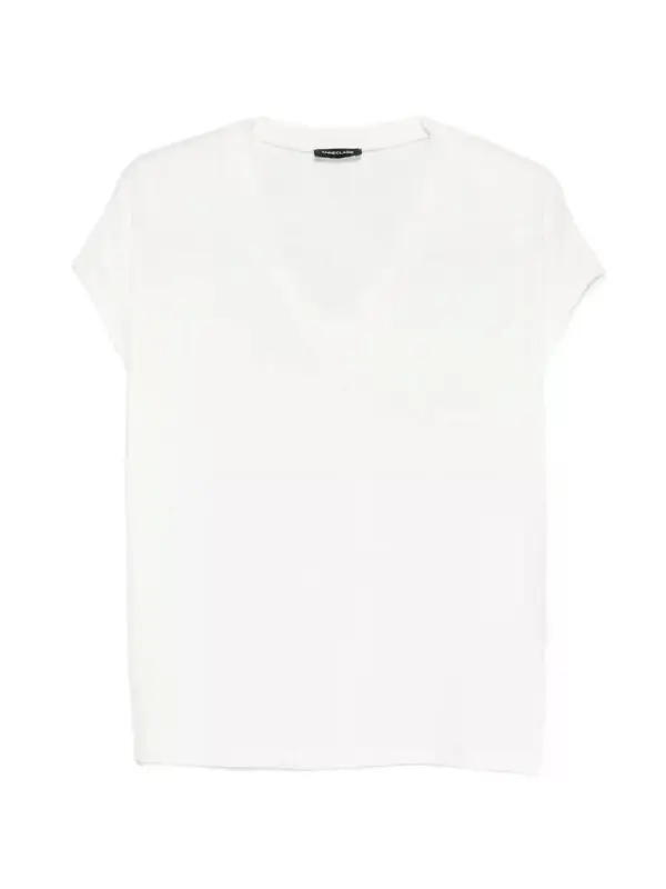 ANNE CLAIRE V-neck T-shirt - White