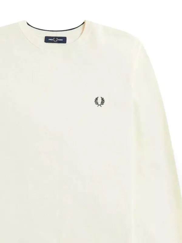 Fred Perry Logo-embroidered Sweater - Neutrals