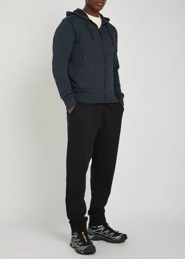 Stone Island Hooded Cotton Sweatshirt With Logo - Navy
