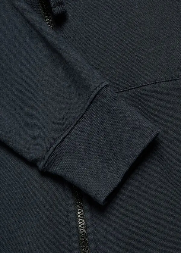 Stone Island Hooded Cotton Sweatshirt With Logo - Navy