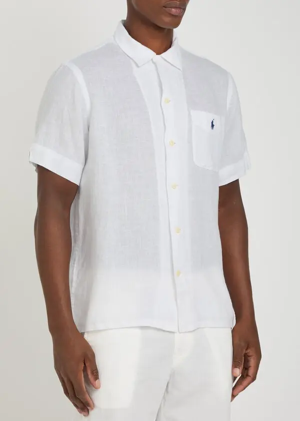 Polo Ralph Lauren Logo-embroidered Linen Shirt - White
