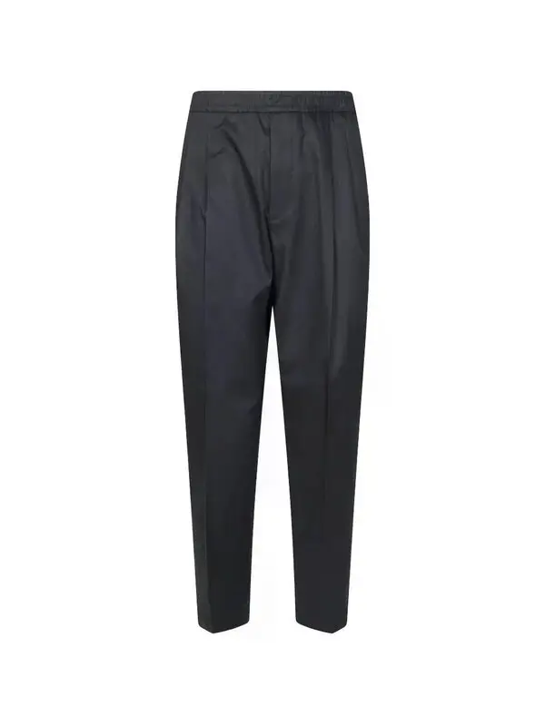 BE ABLE Double-pleat Elasticated Trousers - Black