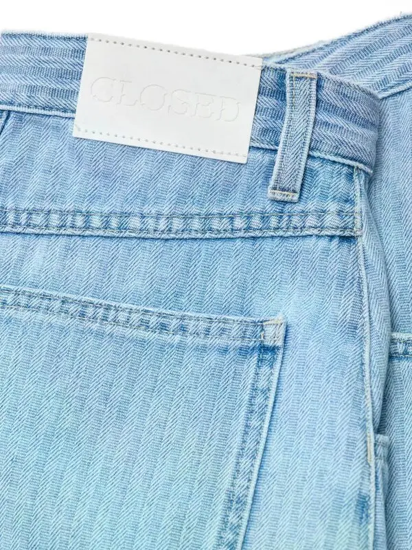 Closed Denim Mini Skirt With Front Slit - Blue