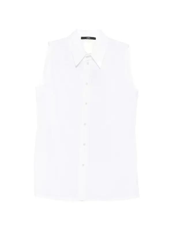 SAPIO Sleeveless Buttoned Shirt - White