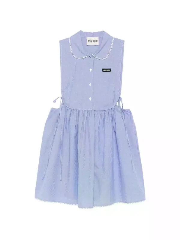 Miu Miu Gingham Dress With Peter Pan Collar - Blue