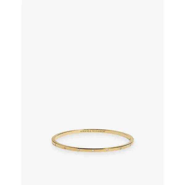 Monica Vinader Essential Station Bangle - Gold