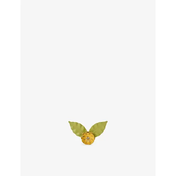 Loewe X Paula's Ibiza Flower Leather Pin - Yellow