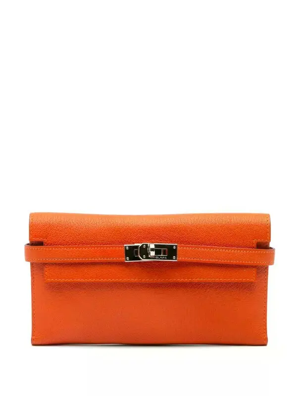 Hermès Chevre Mysore Kelly Longue Wallet - Orange