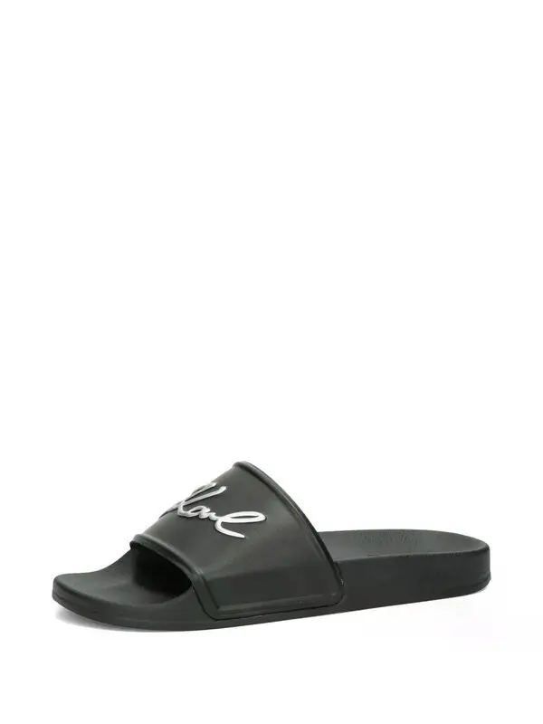 Karl Lagerfeld Logo Detail Slides - Black