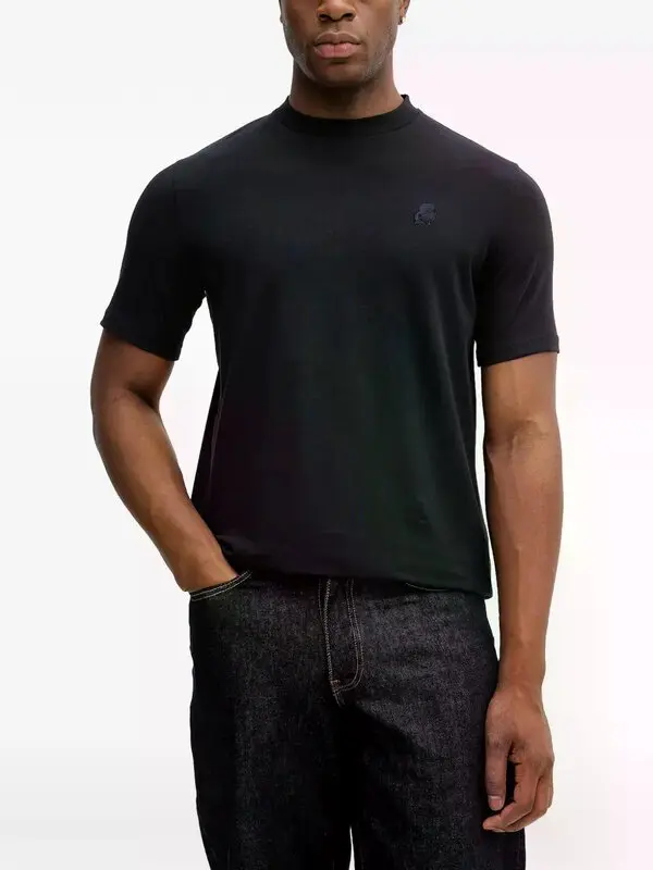 Karl Lagerfeld Logo-embroidered T-shirt - Black
