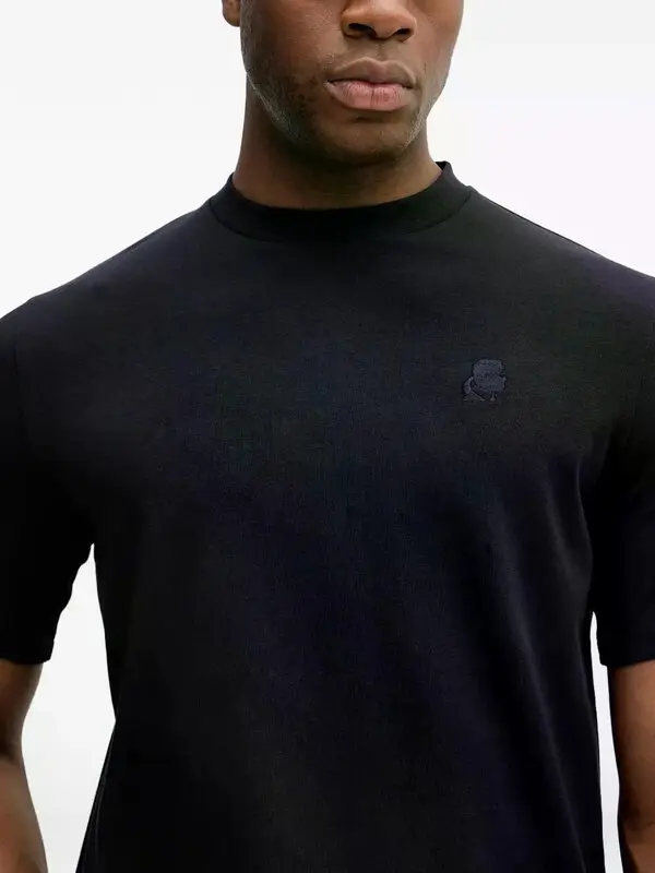 Karl Lagerfeld Logo-embroidered T-shirt - Black
