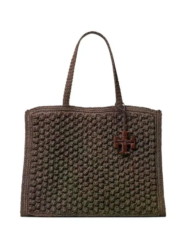 Tory Burch Large Ella Hand-crocheted Popcorn Tote Bag - Brown