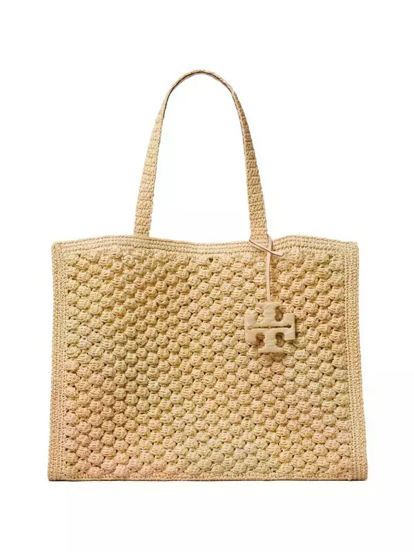 Tory Burch Large Ella Hand-crocheted Popcorn Tote Bag - Neutrals