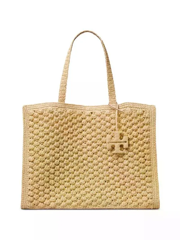 Tory Burch Large Ella Hand-crocheted Popcorn Tote Bag - Neutrals