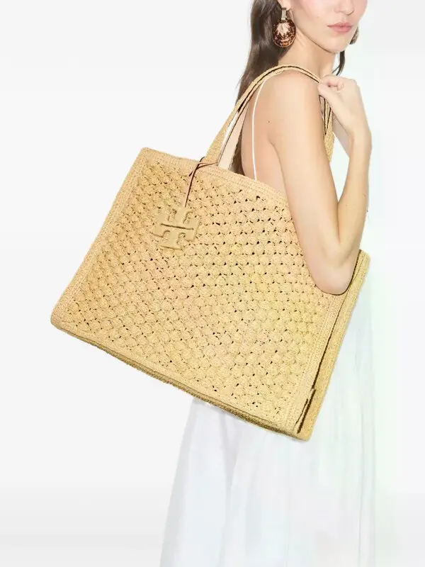 Tory Burch Large Ella Hand-crocheted Popcorn Tote Bag - Neutrals