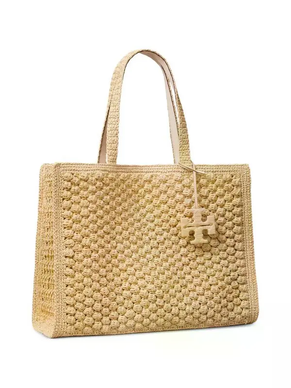 Tory Burch Large Ella Hand-crocheted Popcorn Tote Bag - Neutrals