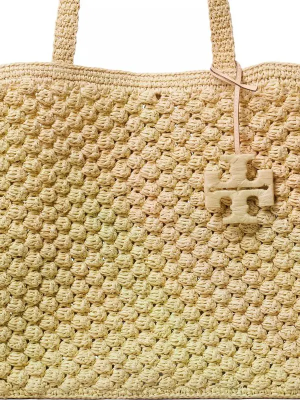Tory Burch Large Ella Hand-crocheted Popcorn Tote Bag - Neutrals
