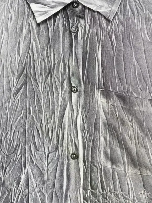 Avant Toi Crinkled-effect Shirt - Grey