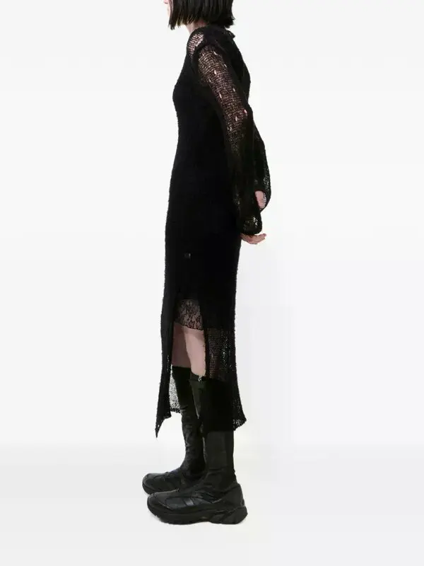 Our Legacy Ragged Open-knit Dress - Black