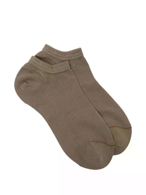 Zegna Striped Ankle Socks - Neutrals