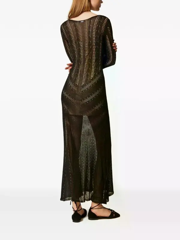 TWINSET Lurex-detail Maxi Dress - Black