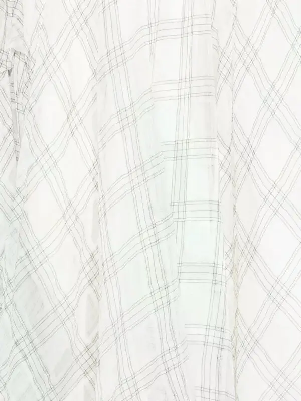MARC LE BIHAN Check-pattern Asymmetric Skirt - White