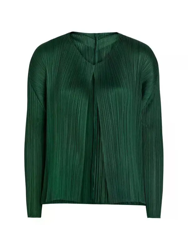Issey Miyake Plissé-effect Cardigan - Green