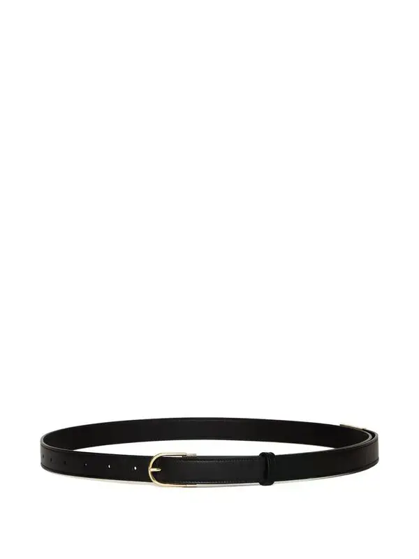 Victoria Beckham Earring Buckle Leather Belt - Black