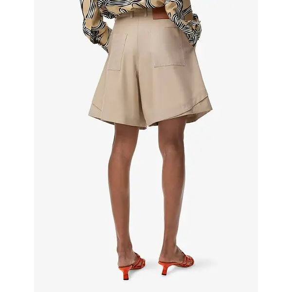 Loewe X Paula's Ibiza Asymmetric-panel Cotton Shorts