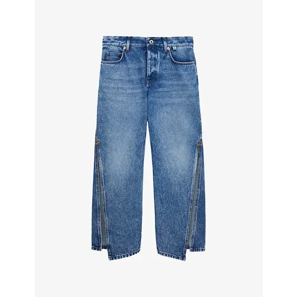 Loewe X Paula's Ibiza Flared Cropped Denim Jeans - Medium Blue