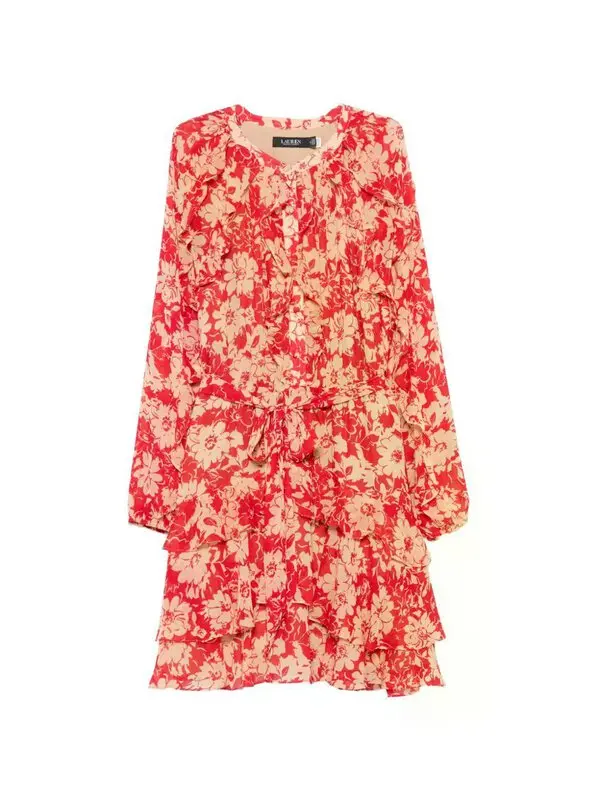 Ralph Lauren Floral-print Ruffled Dress - Red