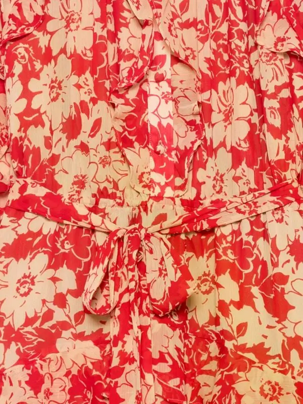 Ralph Lauren Floral-print Ruffled Dress - Red