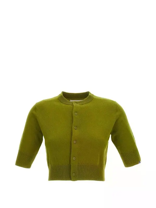 EXTREME CASHMERE X Super Little Cropped Cardigan - Green