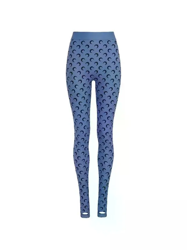 MARINE SERRE Moon-print Jersey Leggings - Blue