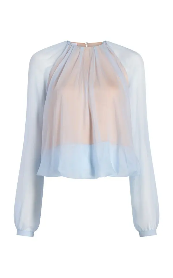 Marina Moscone Layered Silk Top - Blue