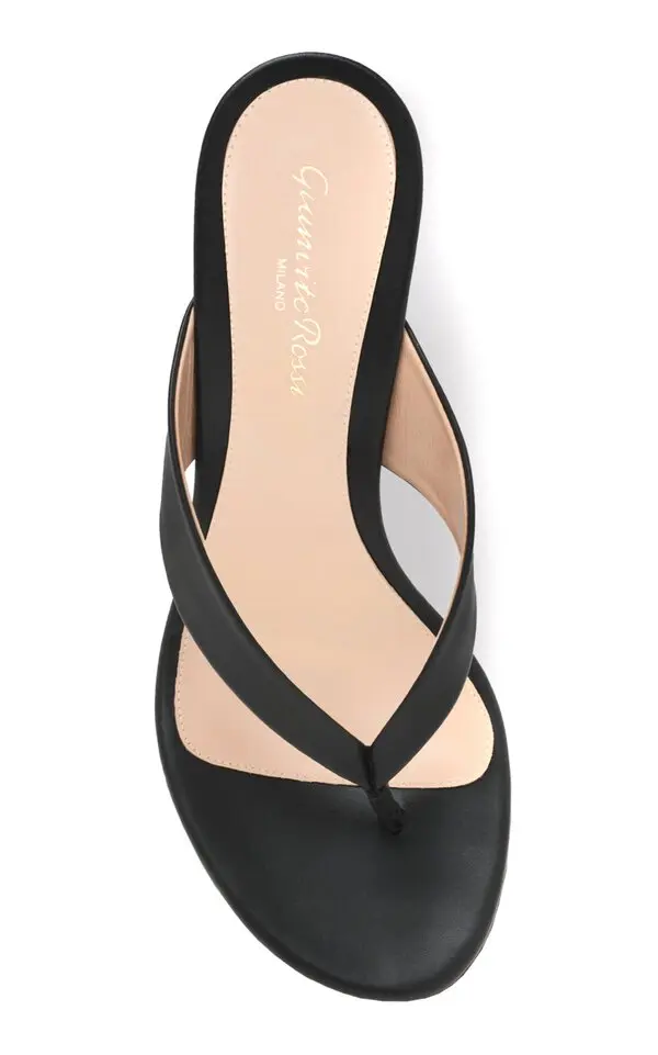 GIANVITO ROSSI Sofia Leather Thong Sandals - Black