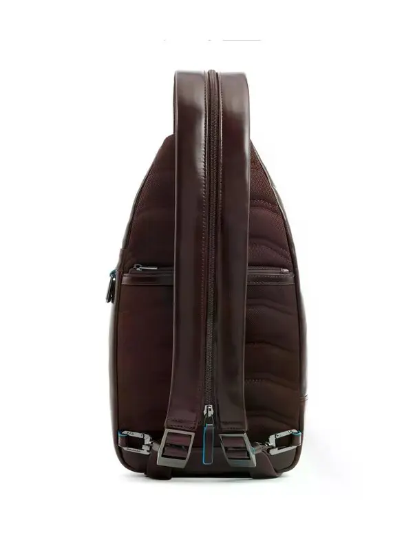 PIQUADRO Leather Backpack With Logo Plaque