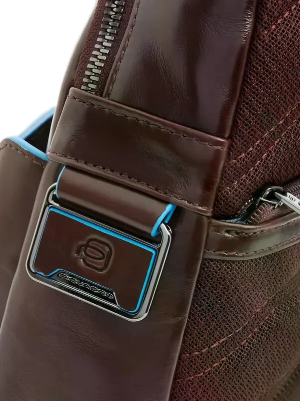 PIQUADRO Leather Backpack With Logo Plaque