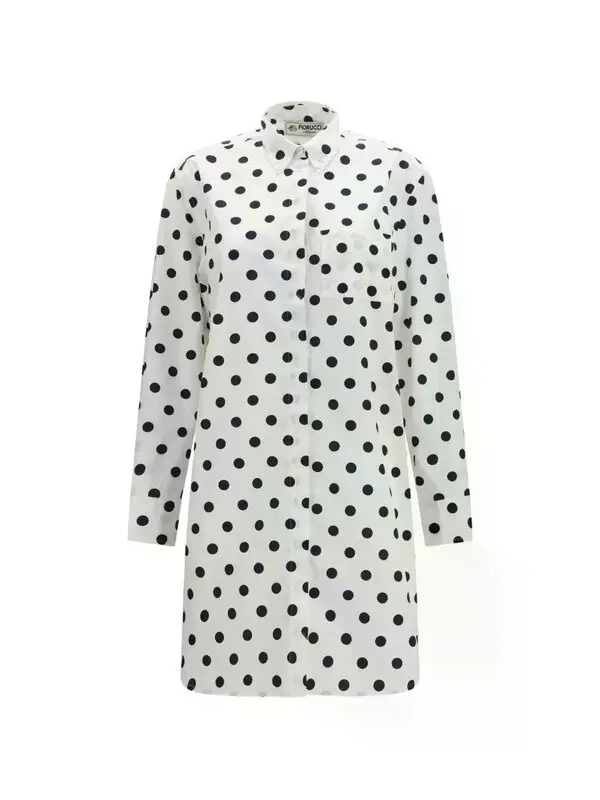 Fiorucci Polka-dot Shirt Dress - White
