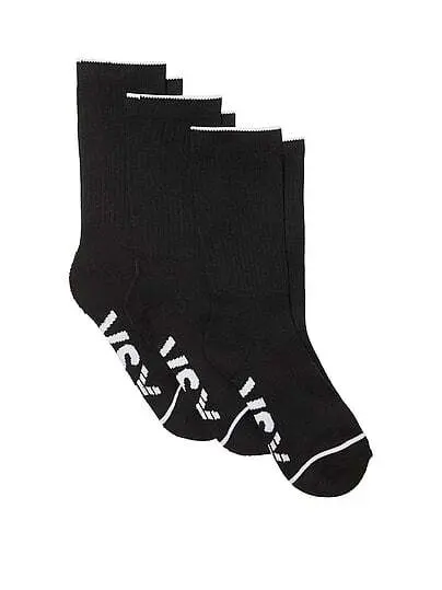 Victoria's Secret Vsx 3-pack Crew Socks - Print