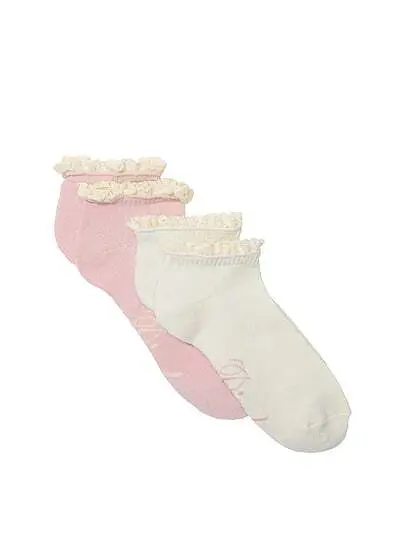 Pink 2-pack Ankle Socks - Print