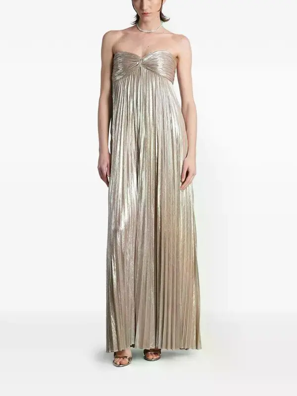 Retrofete Zoa Pleated Maxi Dress - Silver