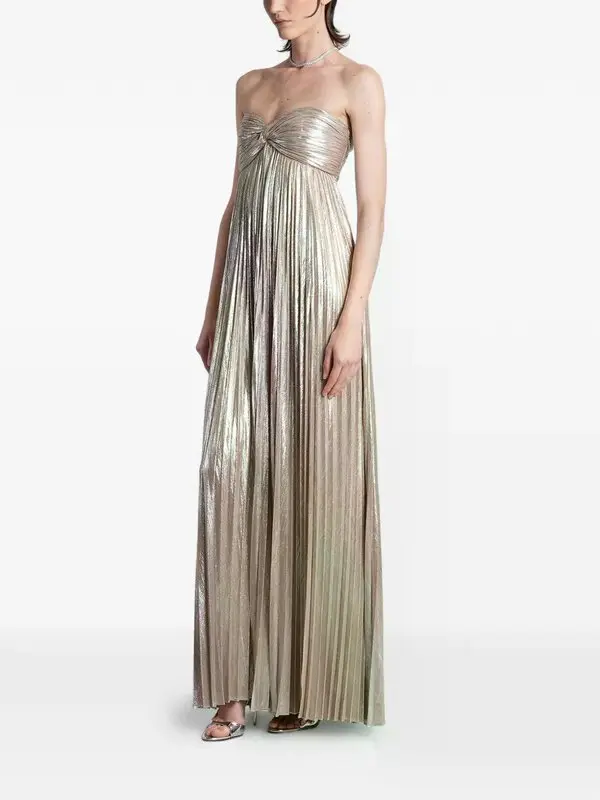 Retrofete Zoa Pleated Maxi Dress - Silver
