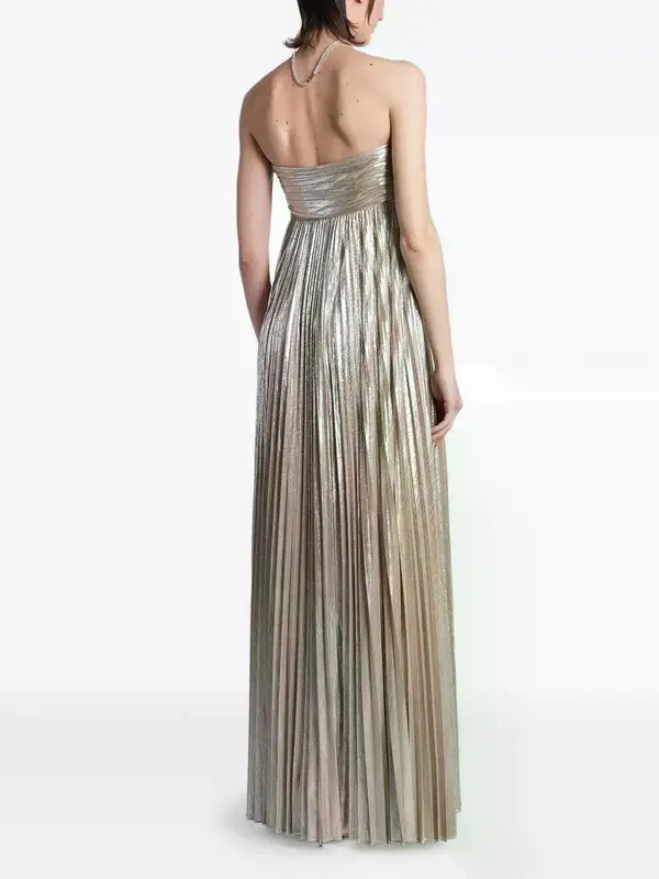 Retrofete Zoa Pleated Maxi Dress - Silver